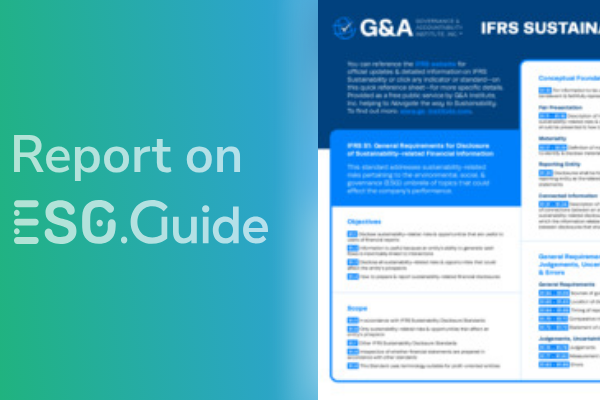 G&A IFRS SUSTAINABILITY STANDARDS QUICK REFERENCE | Report on ESG.GuideESG.Guide