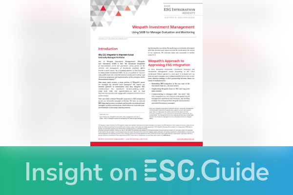 Using SASB for Manager Evaluation and Monitoring | ESG.Guide