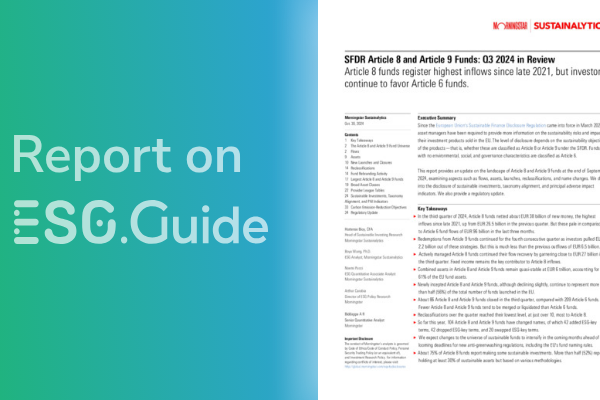 SFDR Article 8 and Article 9 Funds | Report on ESG.GuideESG.Guide